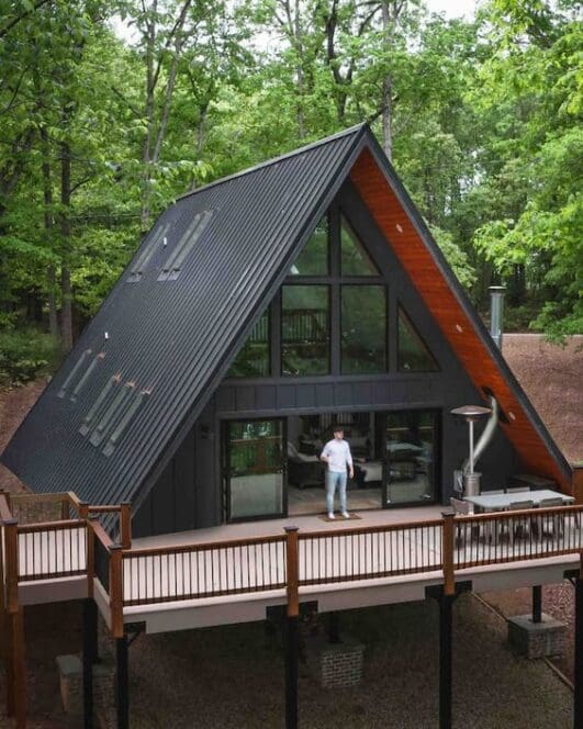 40 A-Frame House Ideas with Stunning Deck-Balconies