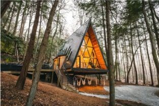 40 A-Frame House Ideas with Stunning Deck-Balconies