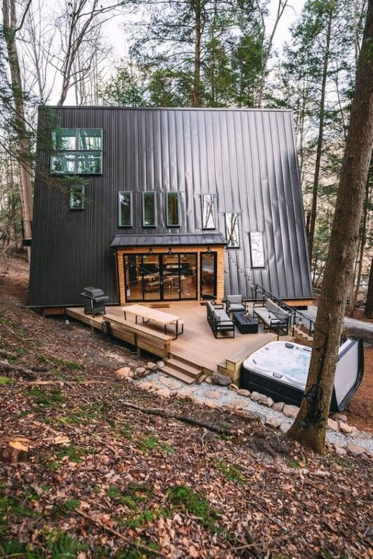 40 A-Frame House Ideas with Stunning Deck-Balconies