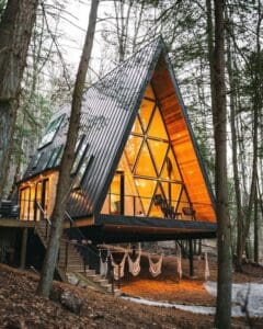 40 A-Frame House Ideas with Stunning Deck-Balconies