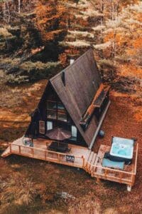40 A-Frame House Ideas with Stunning Deck-Balconies